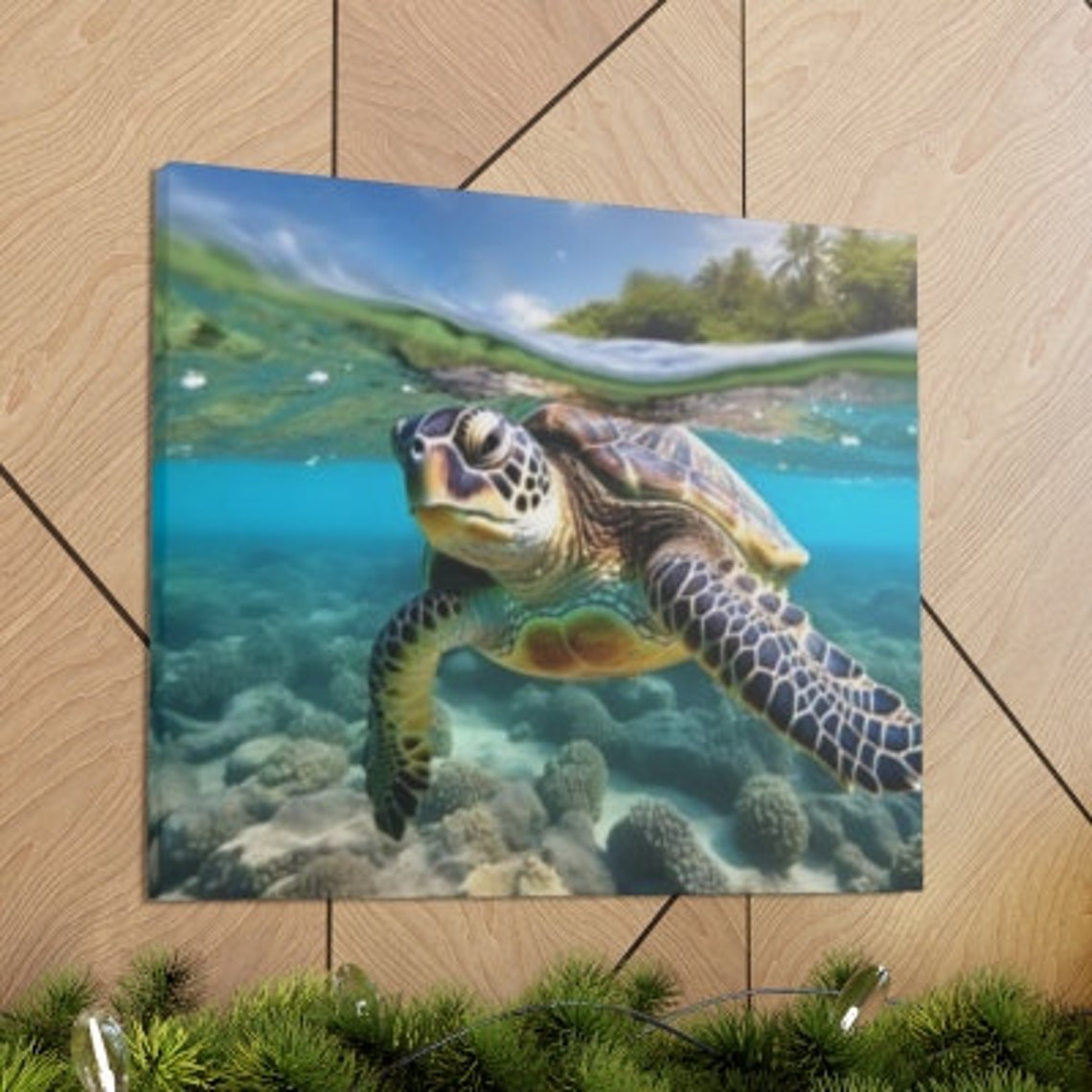 Hawaiian Green Sea Turtle Honu Canvas Gallery Wraps - Etsy