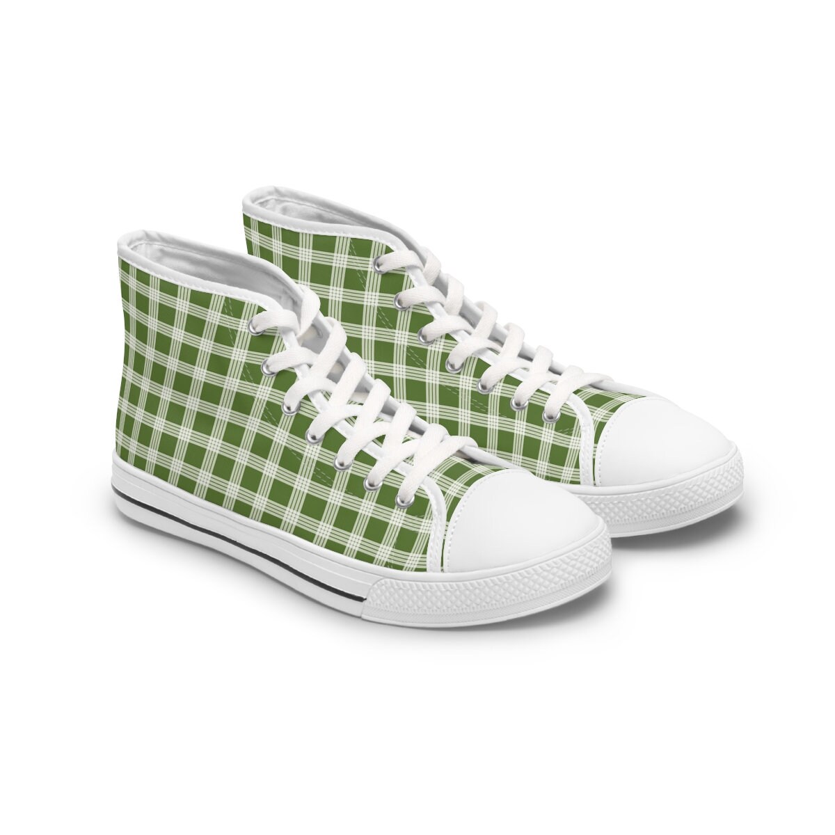 Hawaiian Plaid Palaka Country Style Women's High Top Sneakers - Etsy