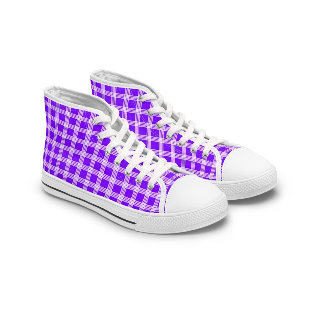 Hawaiian Plaid Palaka Country Style Women's High Top Sneakers - Etsy