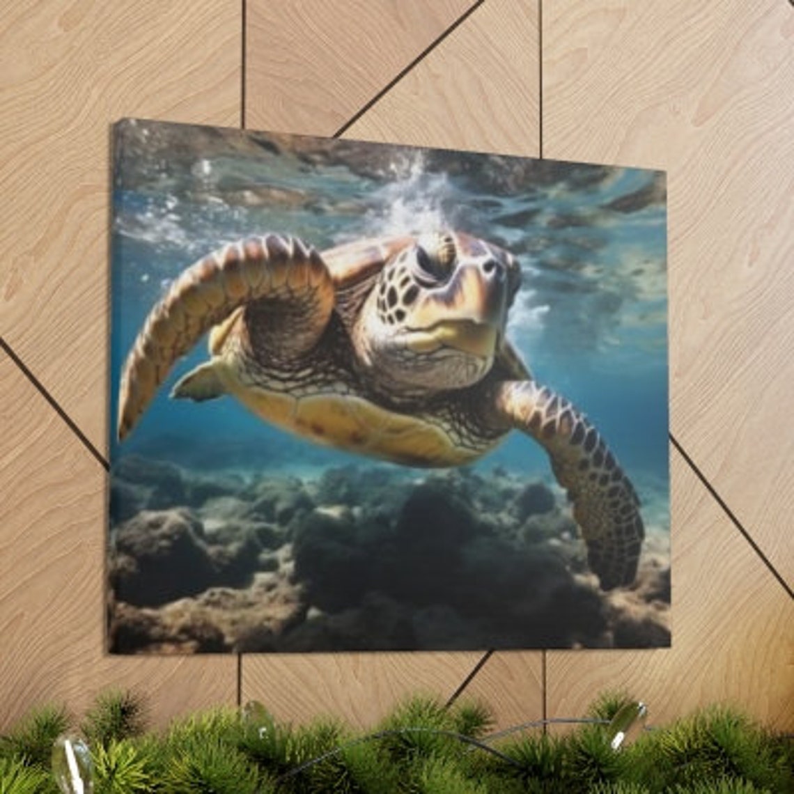 Hawaiian Green Sea Turtle Honu Canvas Gallery Wraps - Etsy
