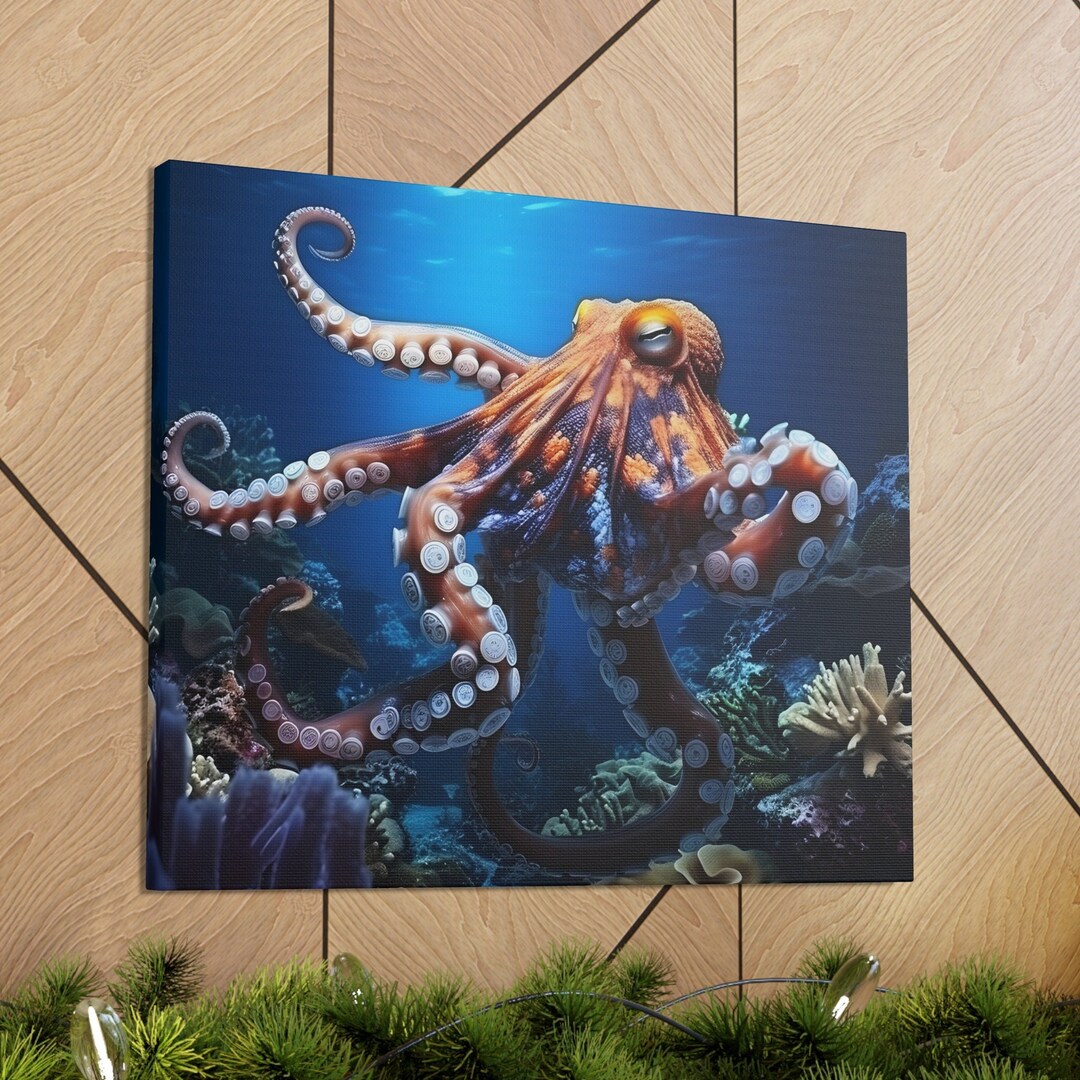 Hawaiian Octopus Hee Hawaii Wildlife Ocean Canvas Gallery Wraps - Etsy