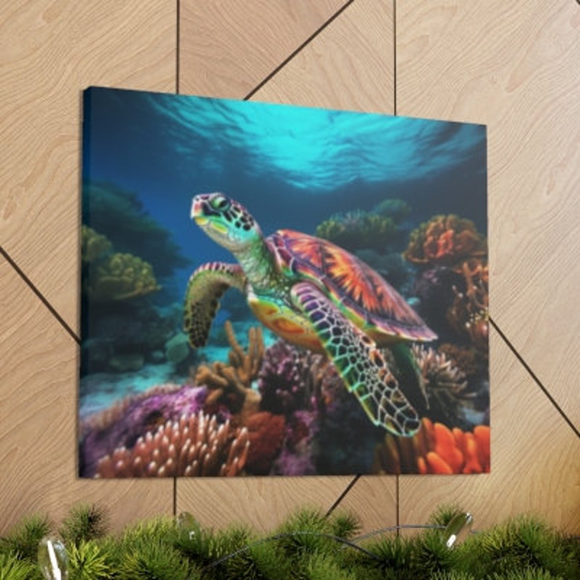 Hawaiian Green Sea Turtle Honu Canvas Gallery Wraps - Etsy