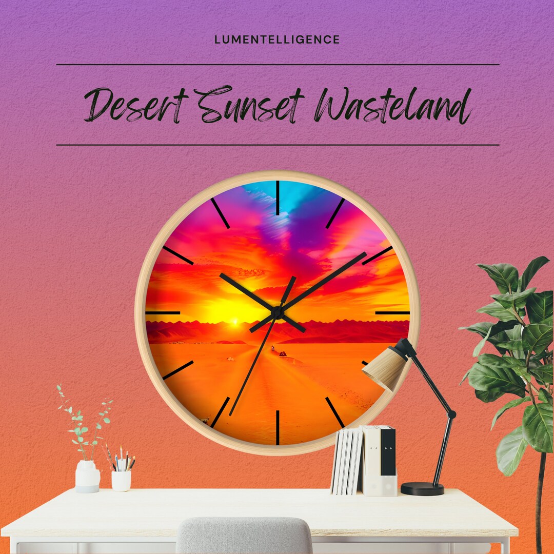 Desert Sunset Wasteland Wall Clock - Etsy