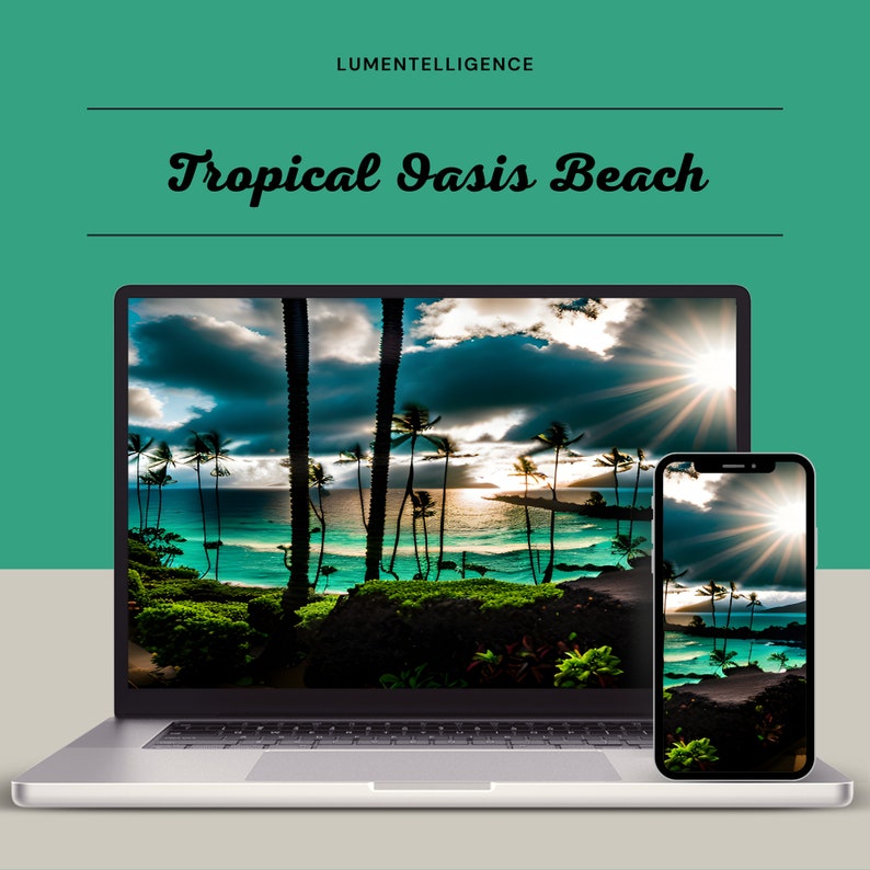 Tropical Oasis Beach Digital Wallpaper 4K Ultrawide, 4K, HD, Mobile - Etsy