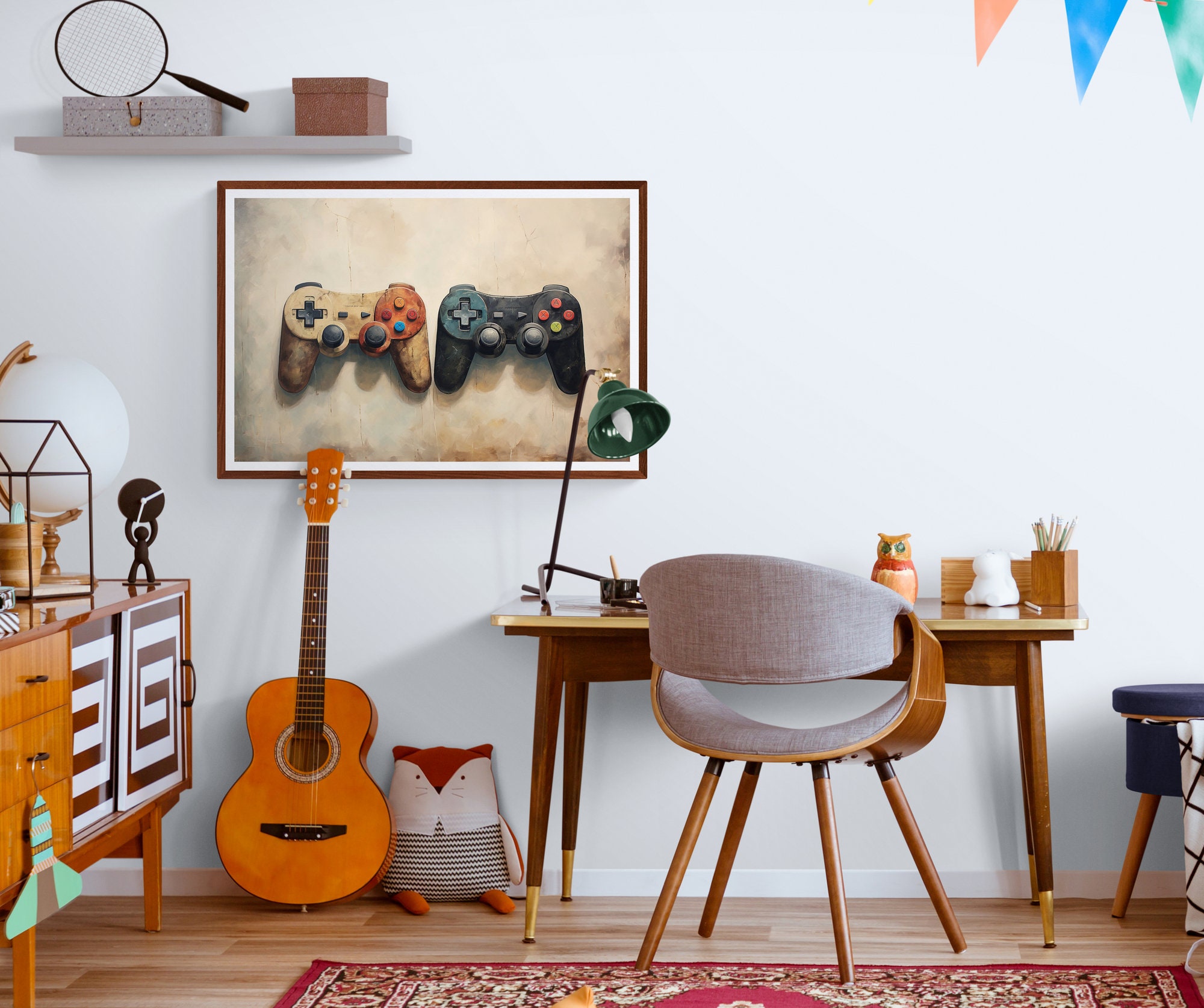 Game Controller Wall Art Vintage Minimalist, Kids Room Wall Art, Kids ...