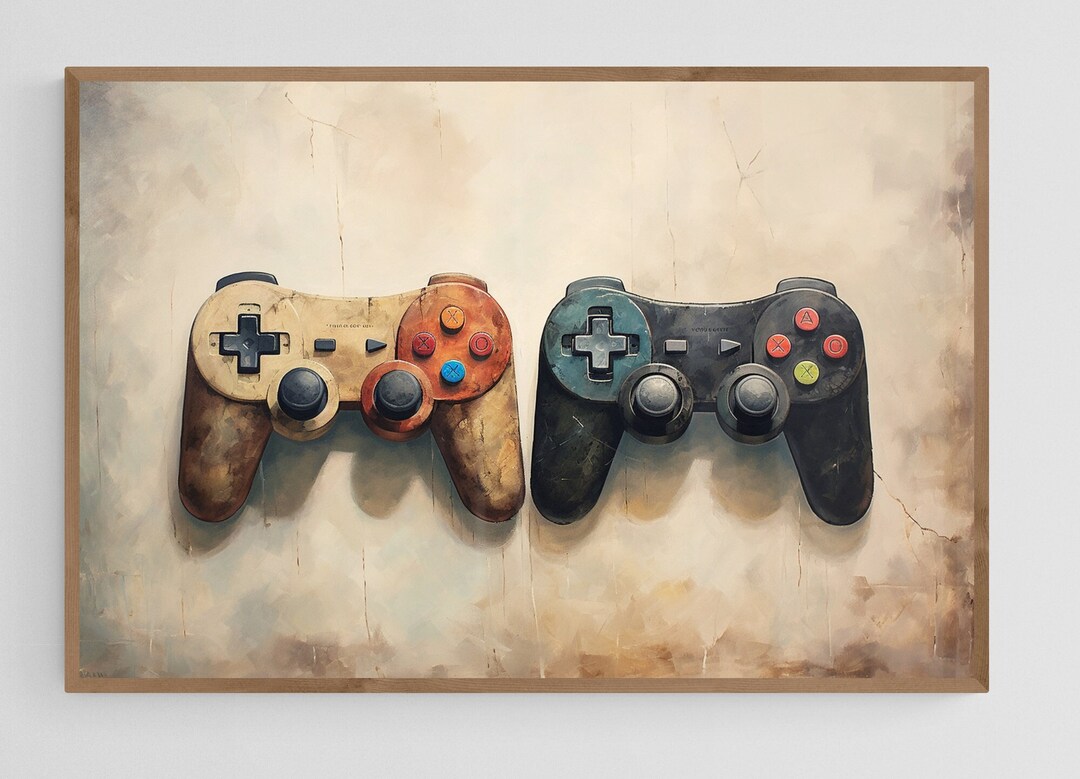 Game Controller Wall Art Vintage Minimalist, Kids Room Wall Art, Kids ...