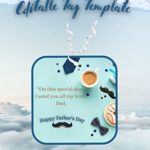 Editable Father's Day Gift Tag, Editable in Canva, Instant Download ...