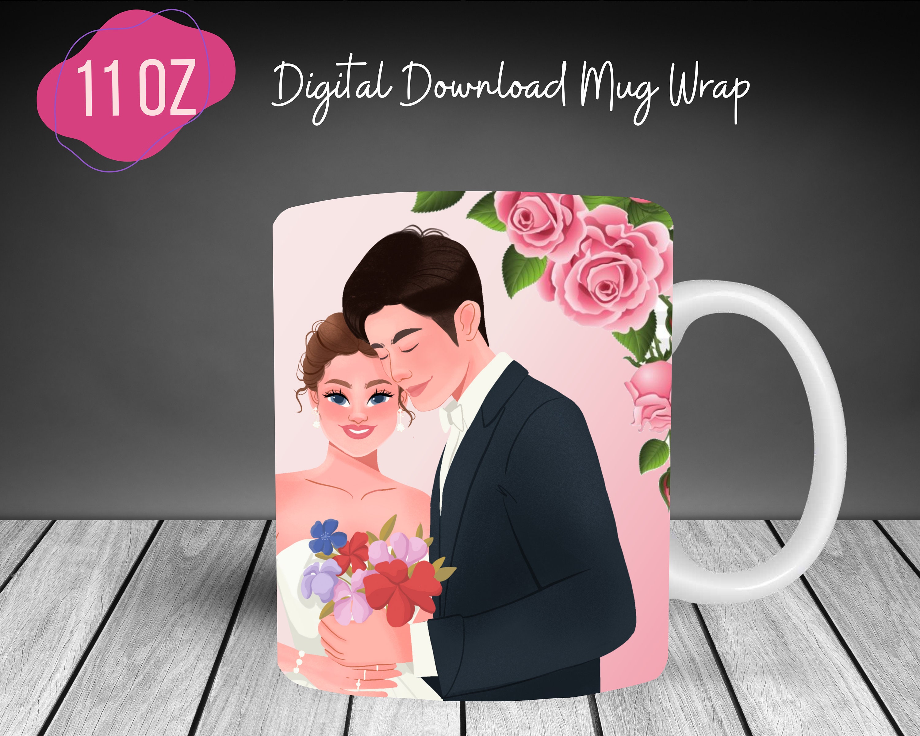 Marriage Mug Sublimation Template, Sublimation Designs 11oz Mug ...