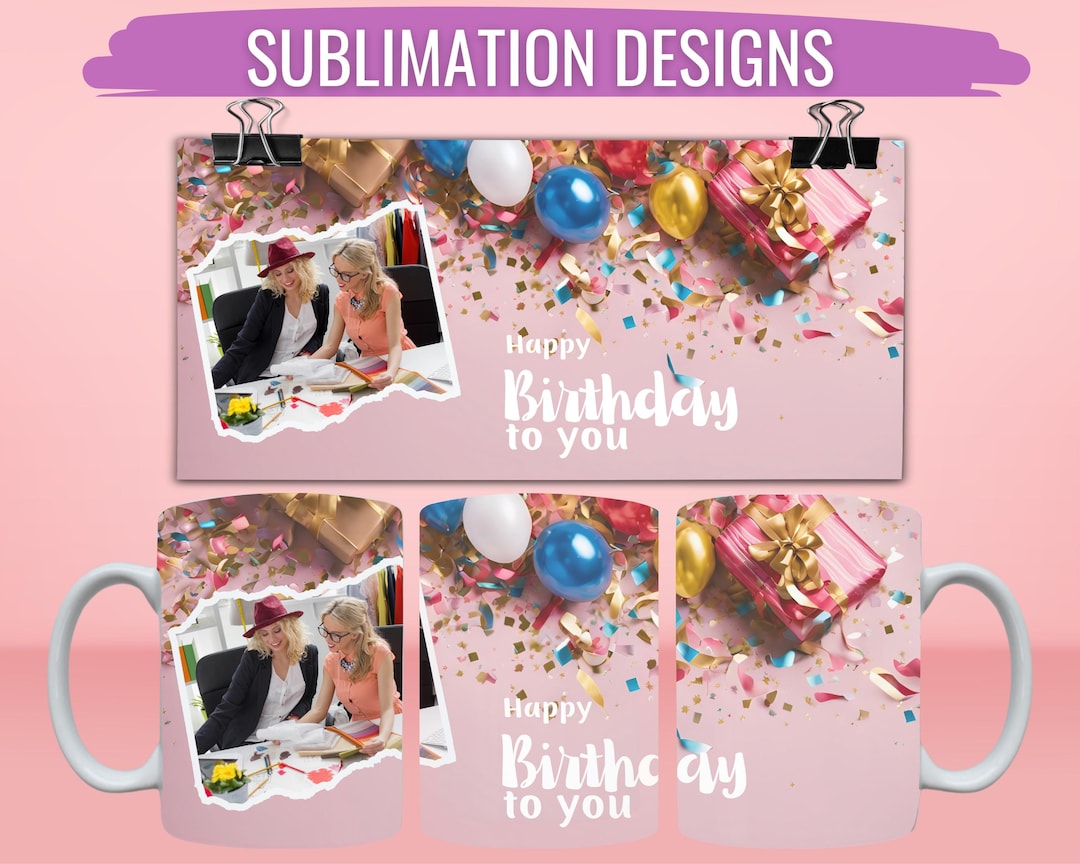 Personalized Photo Birthday Mug Template (digital Download) - Etsy