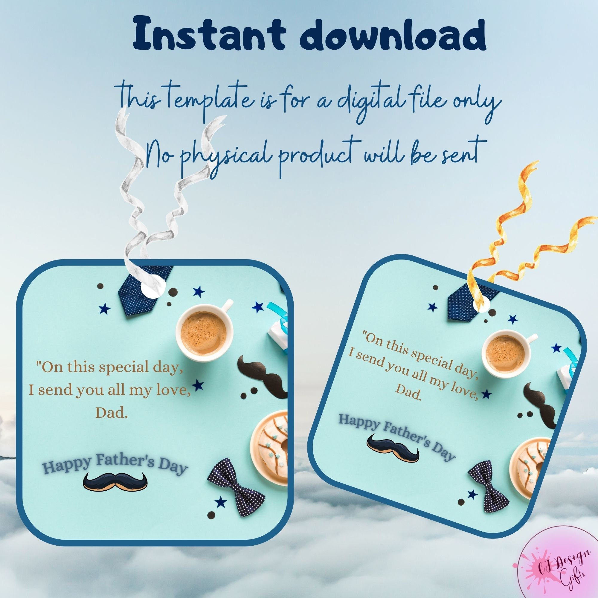 Editable Father's Day Gift Tag, Editable in Canva, Instant Download ...