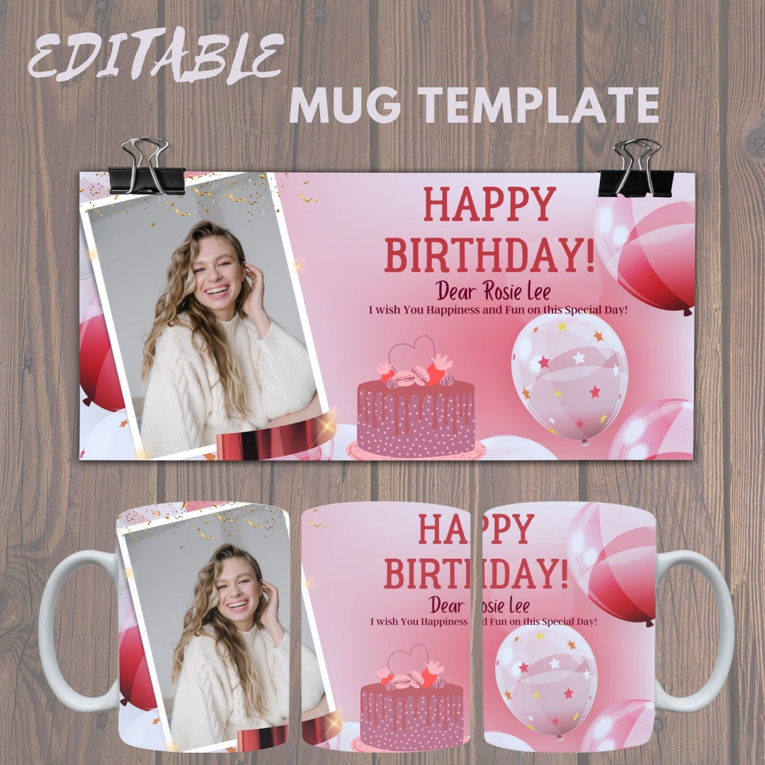 Happy Birthday Mug, Personalized Photo Mug for Men and Women Birthday ...