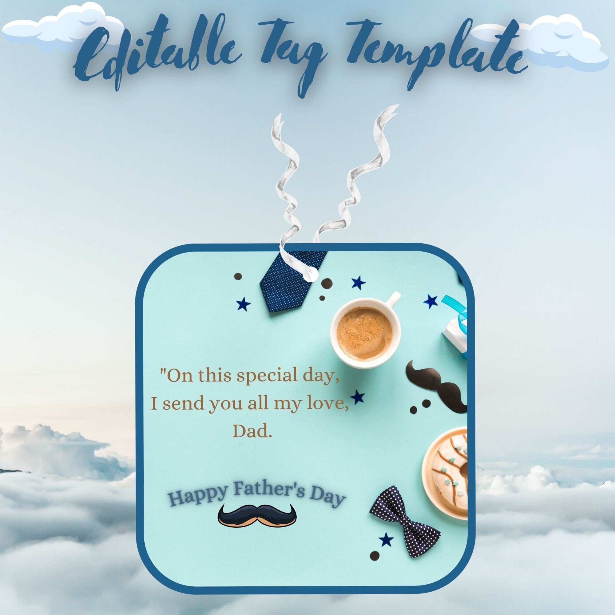 Editable Father's Day Gift Tag, Editable in Canva, Instant Download ...