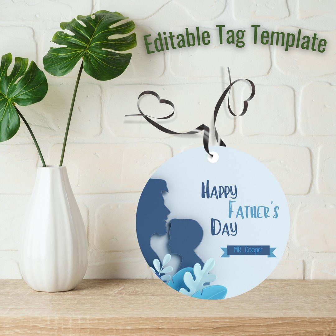 Editable Father's Day Gift Tag, Editable in Canva, Instant Download ...