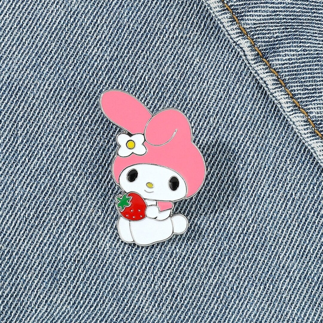 Kawaii Strawberry My Melody Sanrio Enamel Pin - Etsy