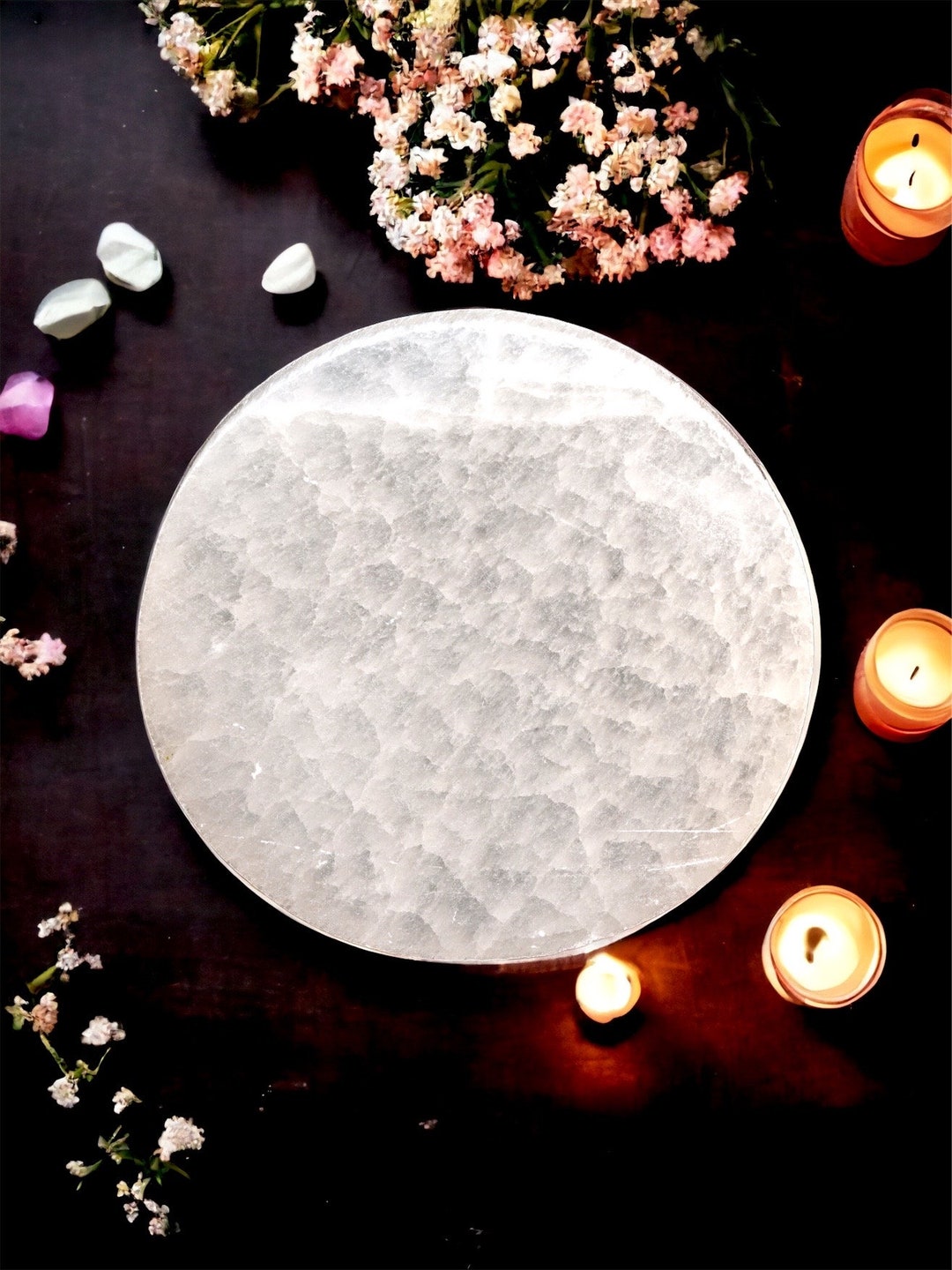 Selenite Charging Round Disc Crystal Charging Plate Selenite Slice ...