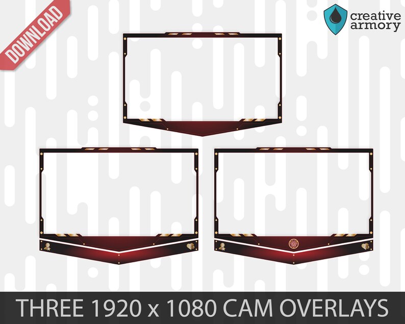 Iron Man Themed Twitch Panels & Cam Box Overlay Gaming Overlays ...