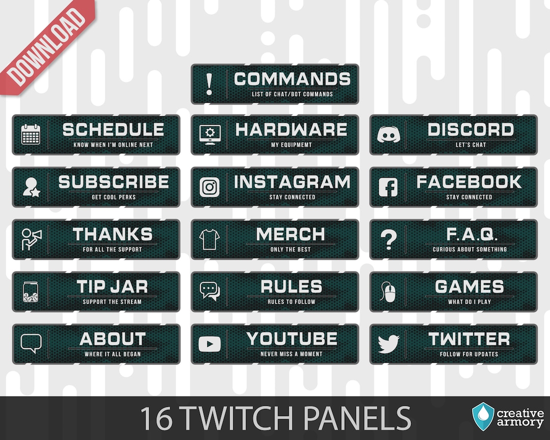 16 Modern Warfare Themed Twitch Panels | Downloadable | Gaming Overlays ...