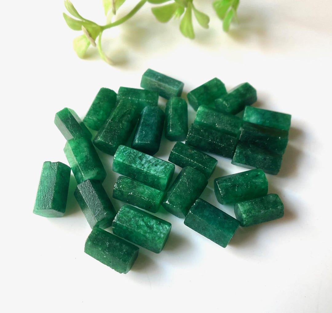 Natural Raw Zambian Emerald Crystal, Barrel Shape Emerald, 10/13 Mm ...