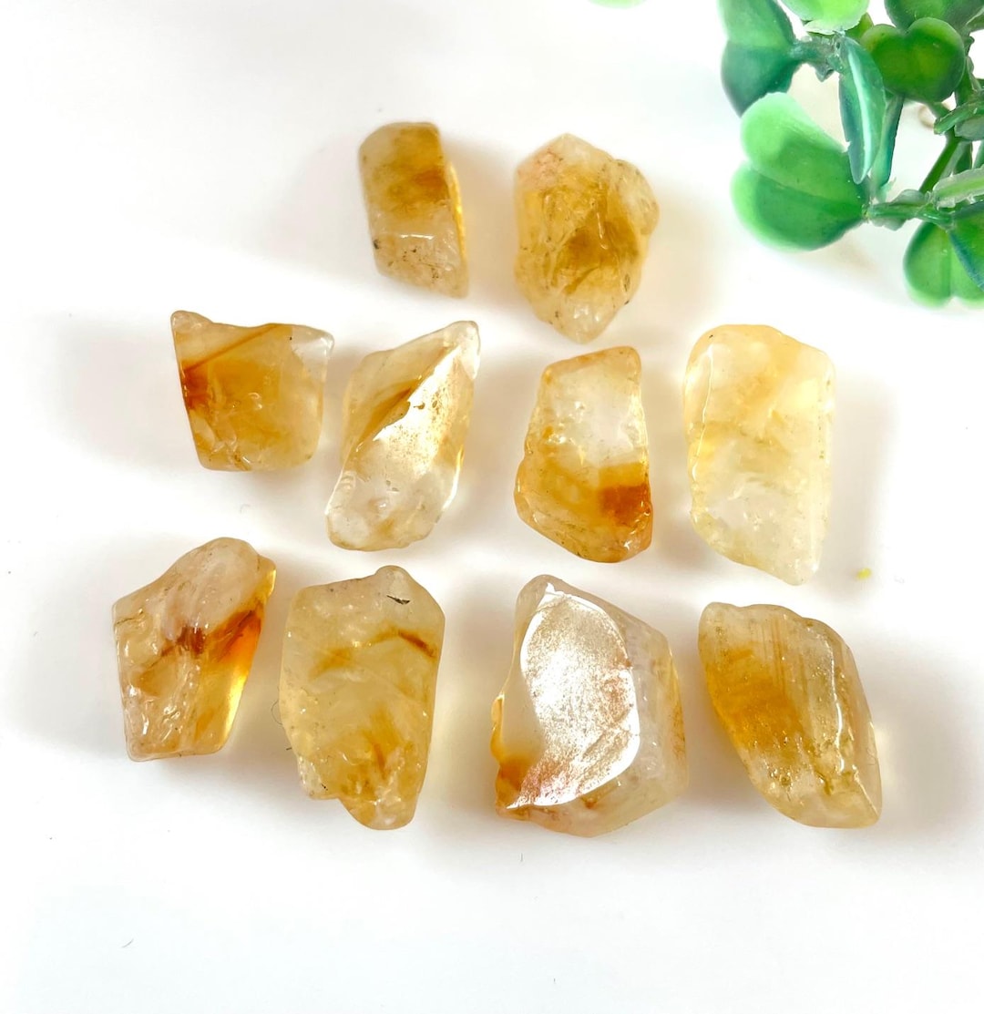 10 Pieces, Top Quality Citrine Stone Raw Size 10-12 MM Birthstone ...