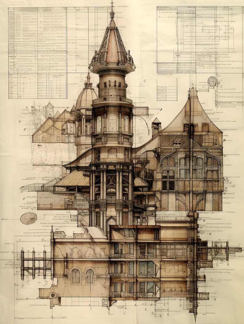 Blueprint Art, Set of 2, Wall Art, Vintage Art, Design Poster, Custom ...