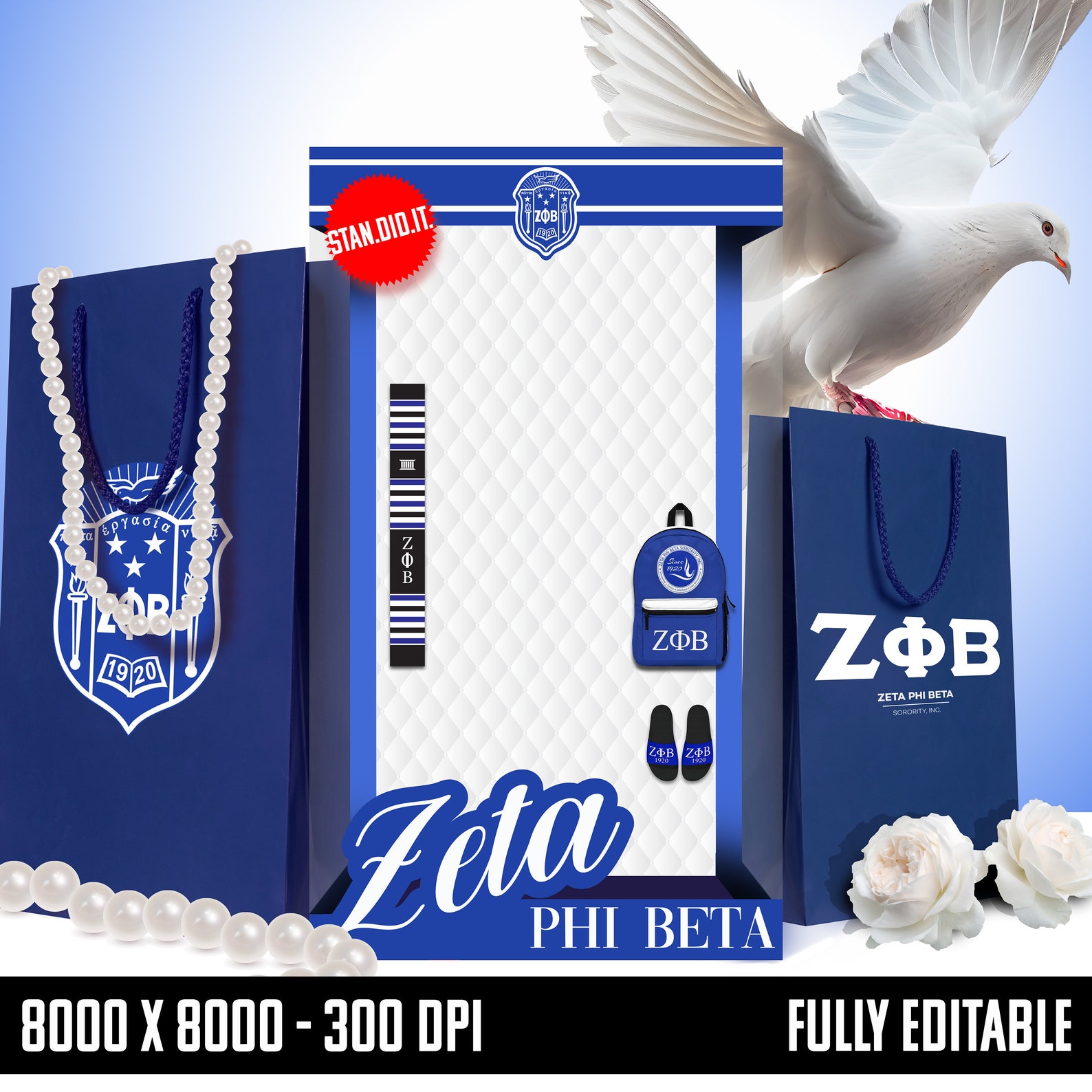 Digital Zeta Sigma Theta Barbie Box FULLY EDITABLE - Etsy