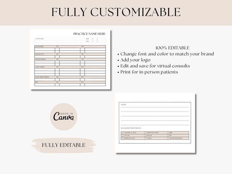 Editable Esthetician Skincare Routine Rx Card Template - Etsy