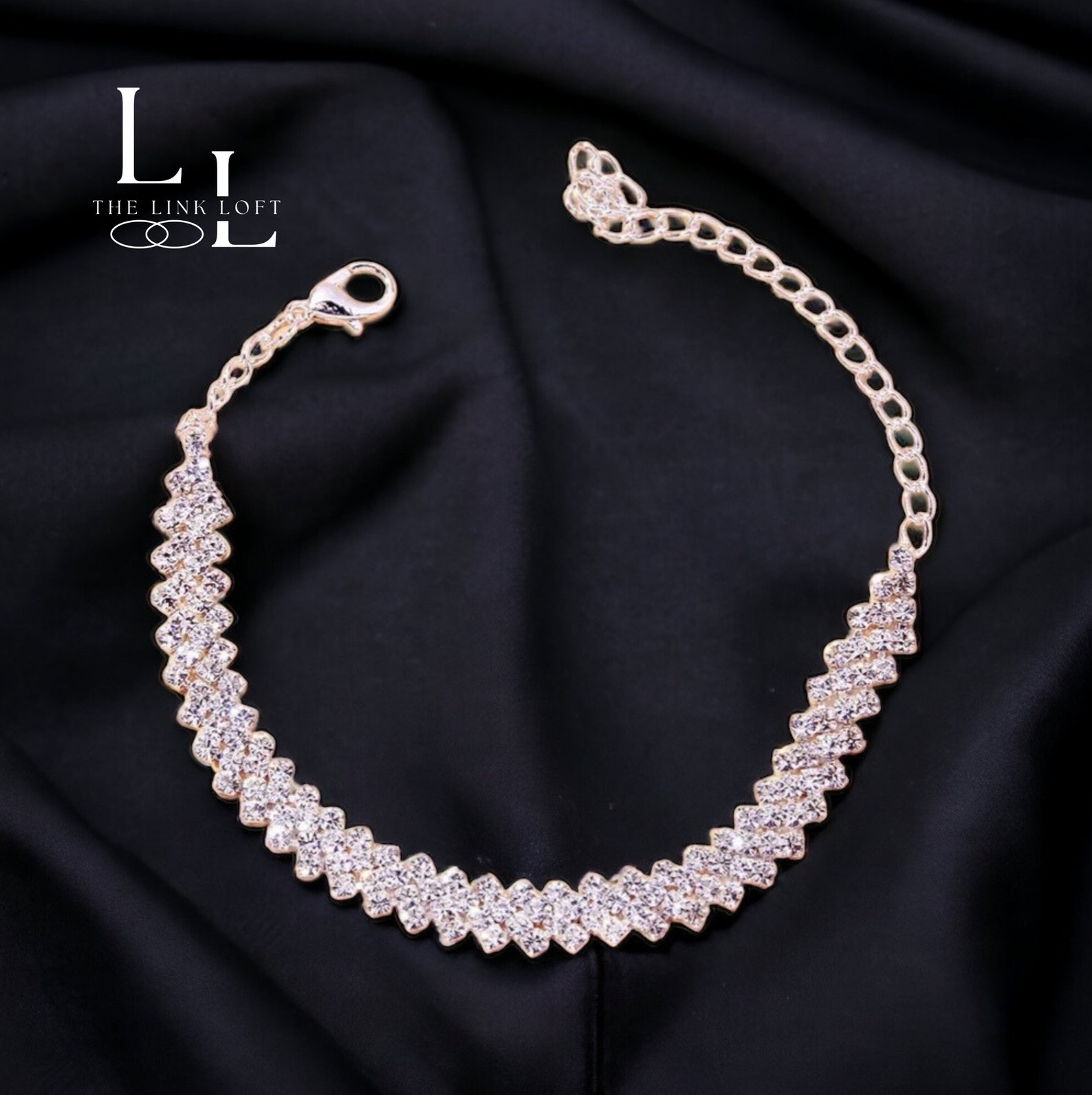 Womens Sparkly Diamond Anklet, Diamond Silver Anklet, Diamond Gold ...