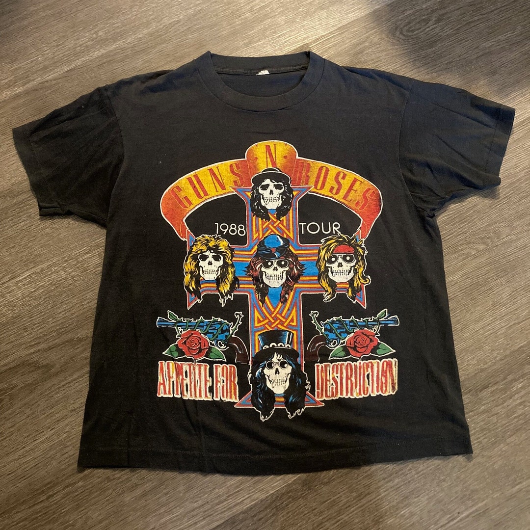 Vintage Guns 'N' Roses 1988 Appetite for Destruction Tour T-shirt L - Etsy