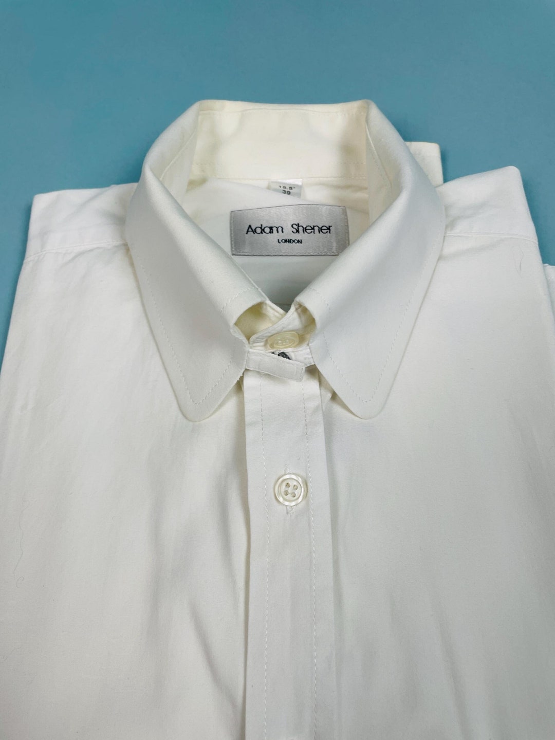 Men’s 1960s Style Tab Collar, French-cuffed Dress Shirt by ADAM of ...