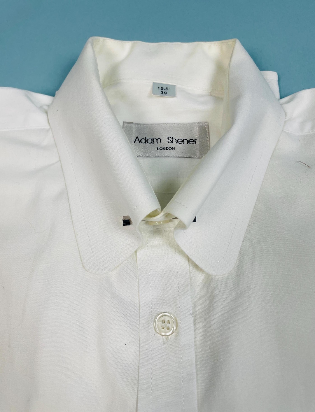 Men’s 1960s Style Pin-through Collar, French-cuffed Dress Shirt by ADAM ...