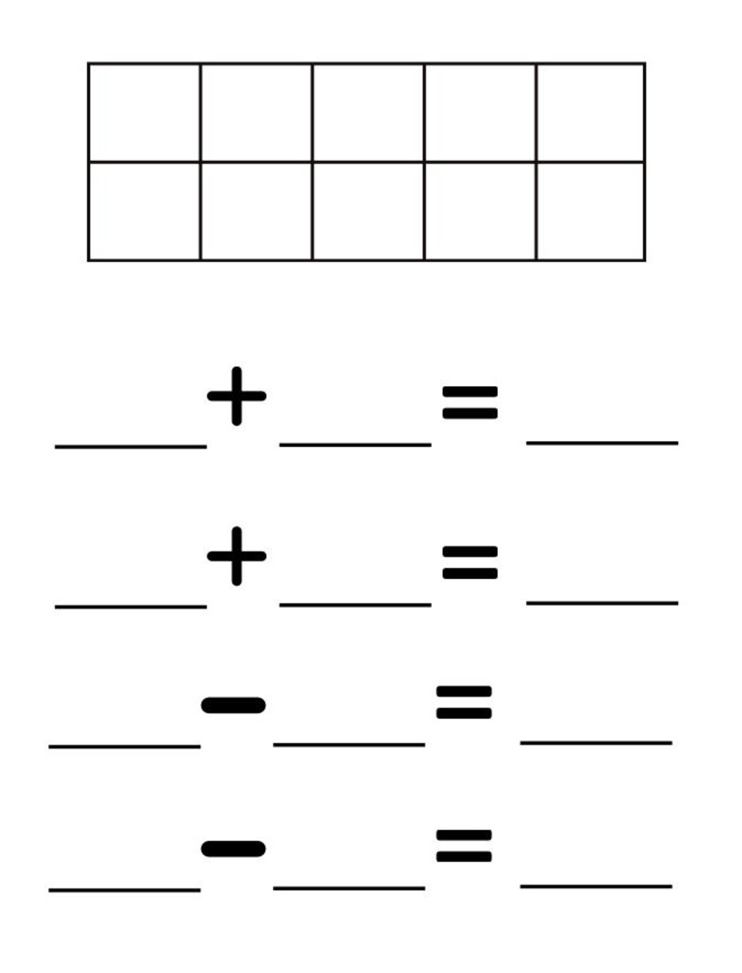 10 Frame/fact Family Math Center - Etsy
