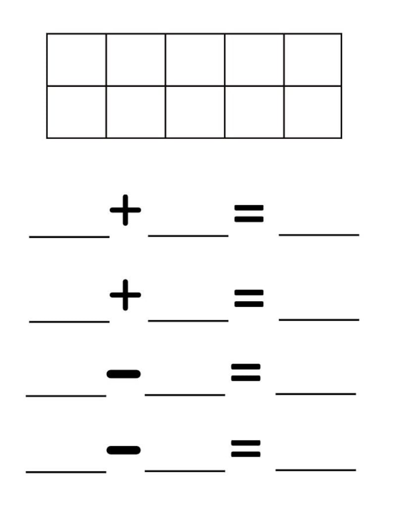 10 Frame/fact Family Math Center - Etsy