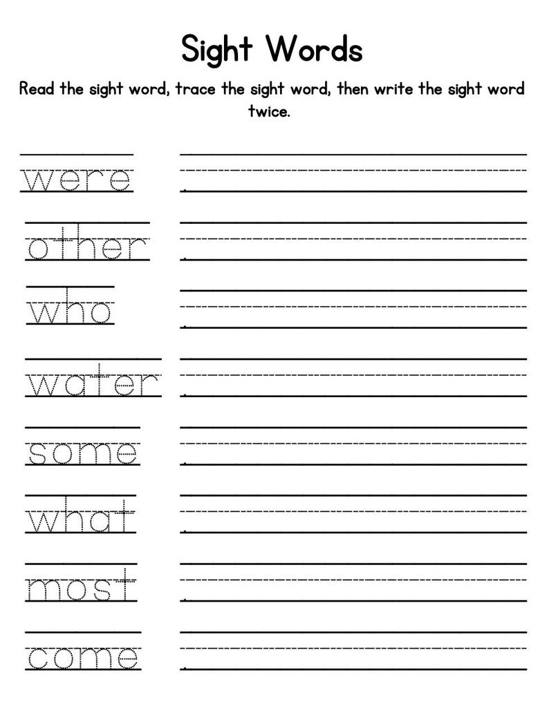 Sight Word Practice - Etsy