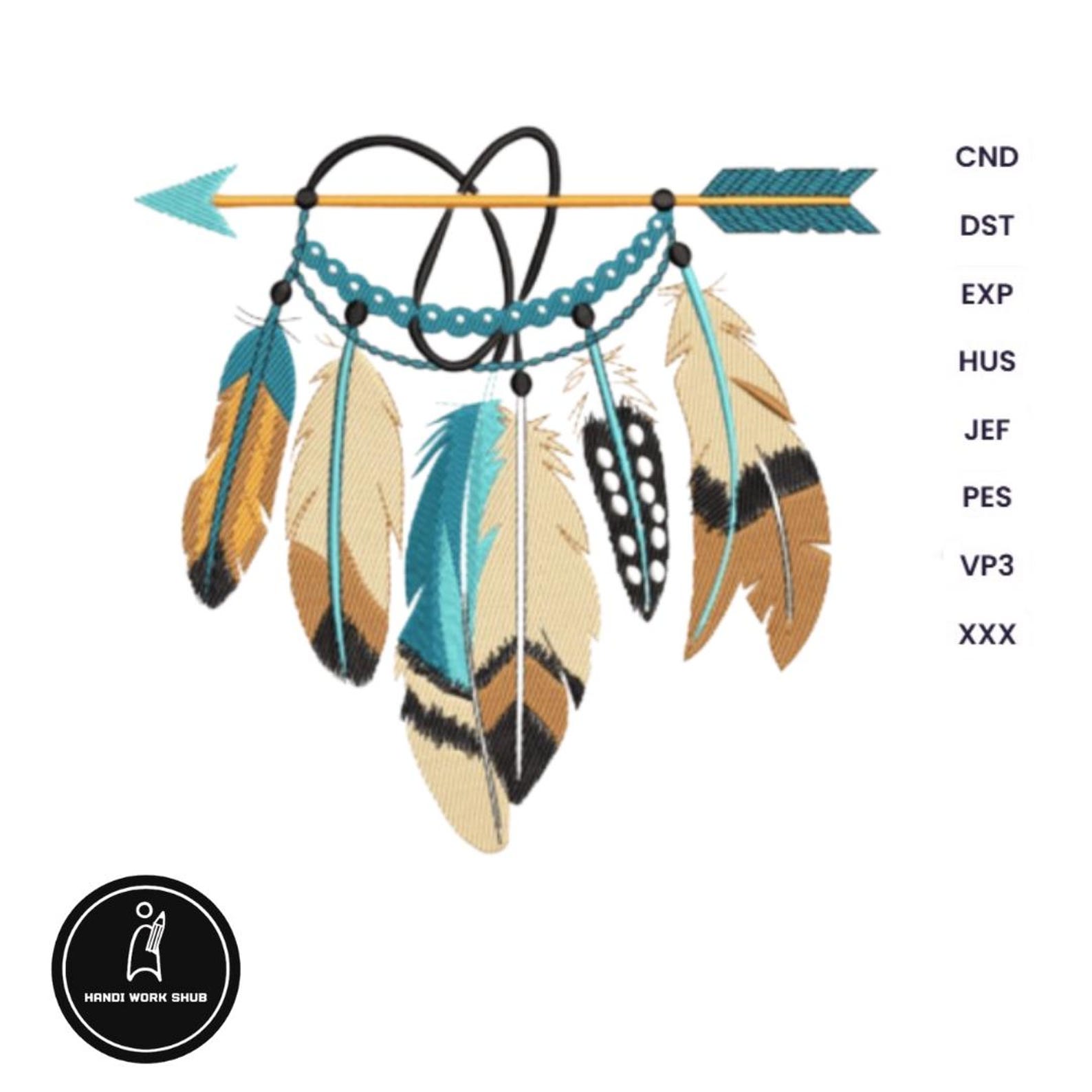 Bohemian Feathers Embroidery Design Embroidery Boho Embroidery Designs ...