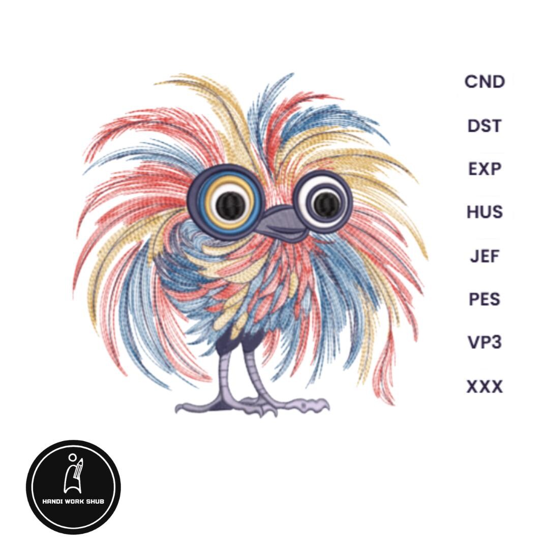 Colorful Funny Bird Embroidery Design Embroidery Birds Embroidery ...