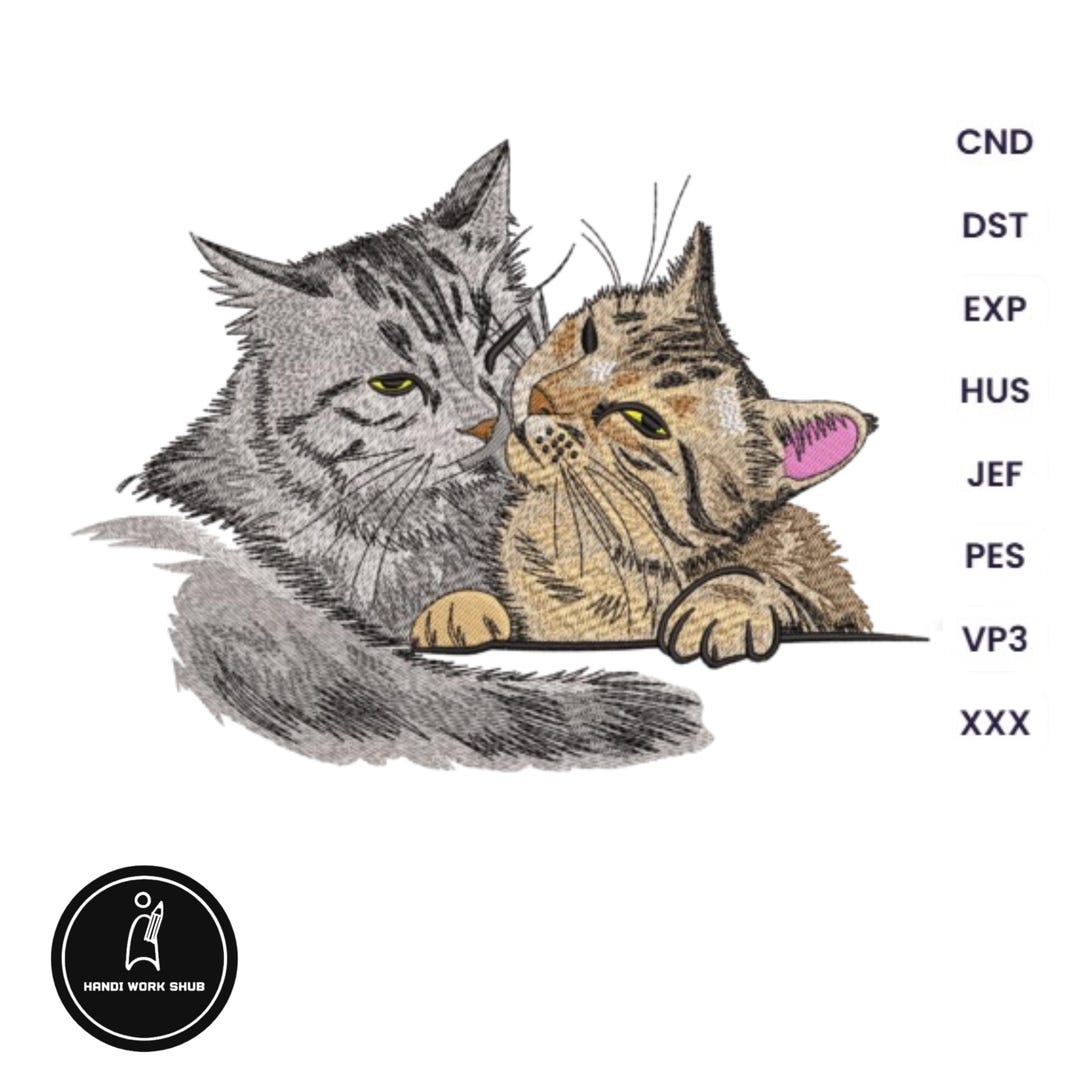 Cats Embroidery Design Embroidery Cats Embroidery Designs Cats Instant ...