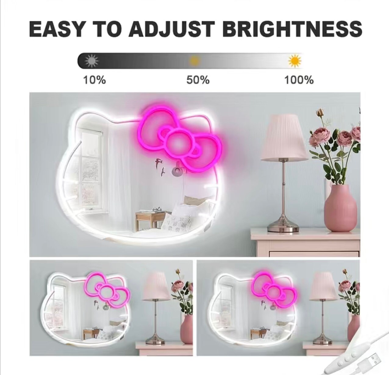 Hello Kitty LED Mirror - Etsy