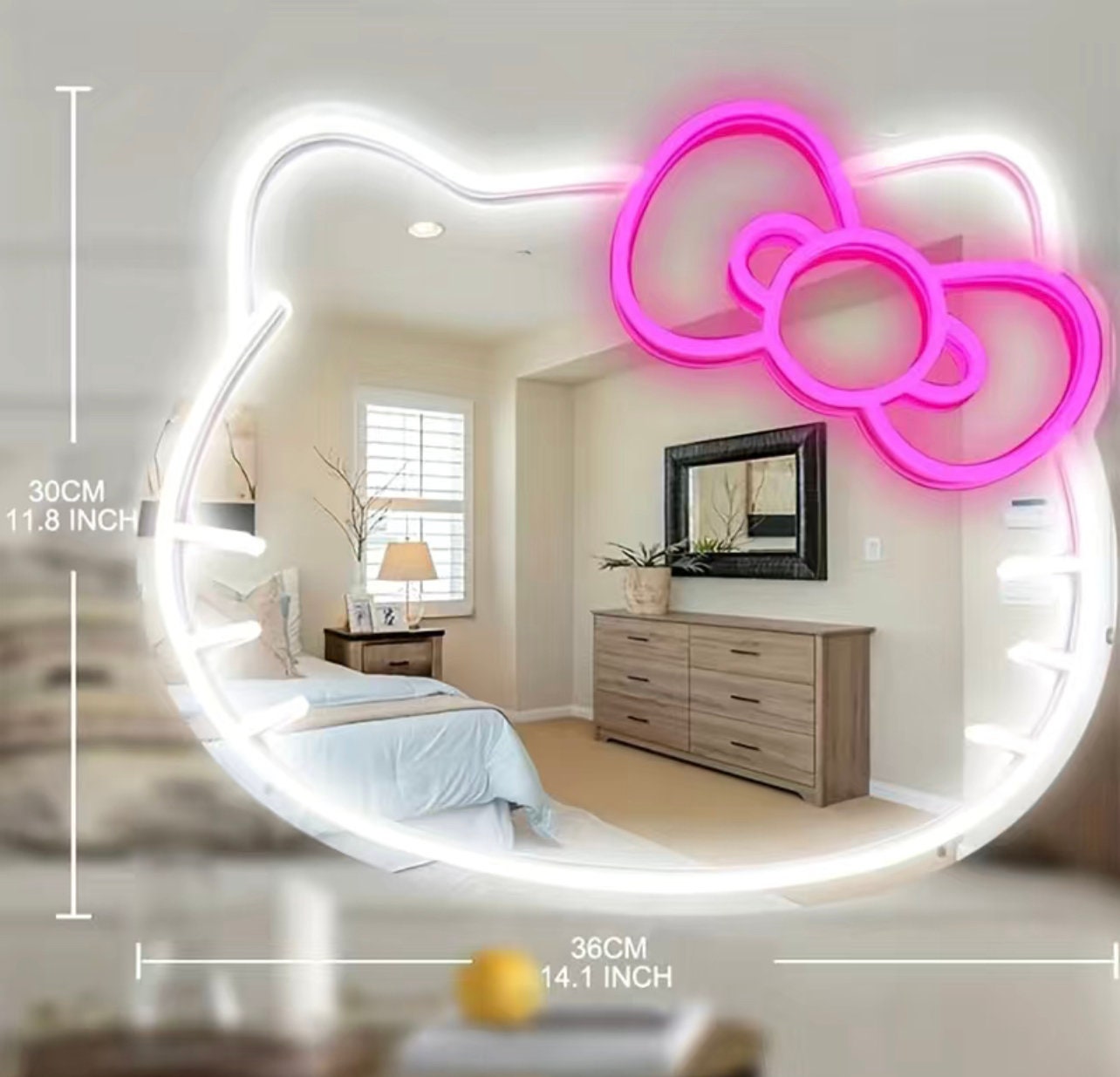 Hello Kitty LED Mirror - Etsy