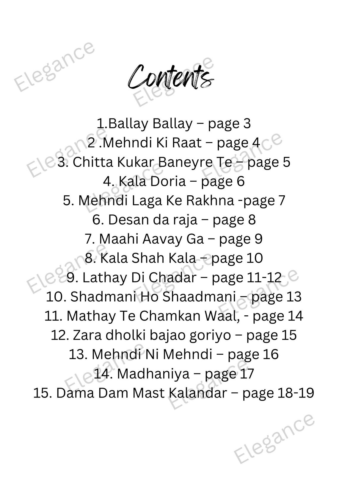 Dholki Songs Lyrics Book Mehndi Song Book Dholki Songs Sangeet Songs ...