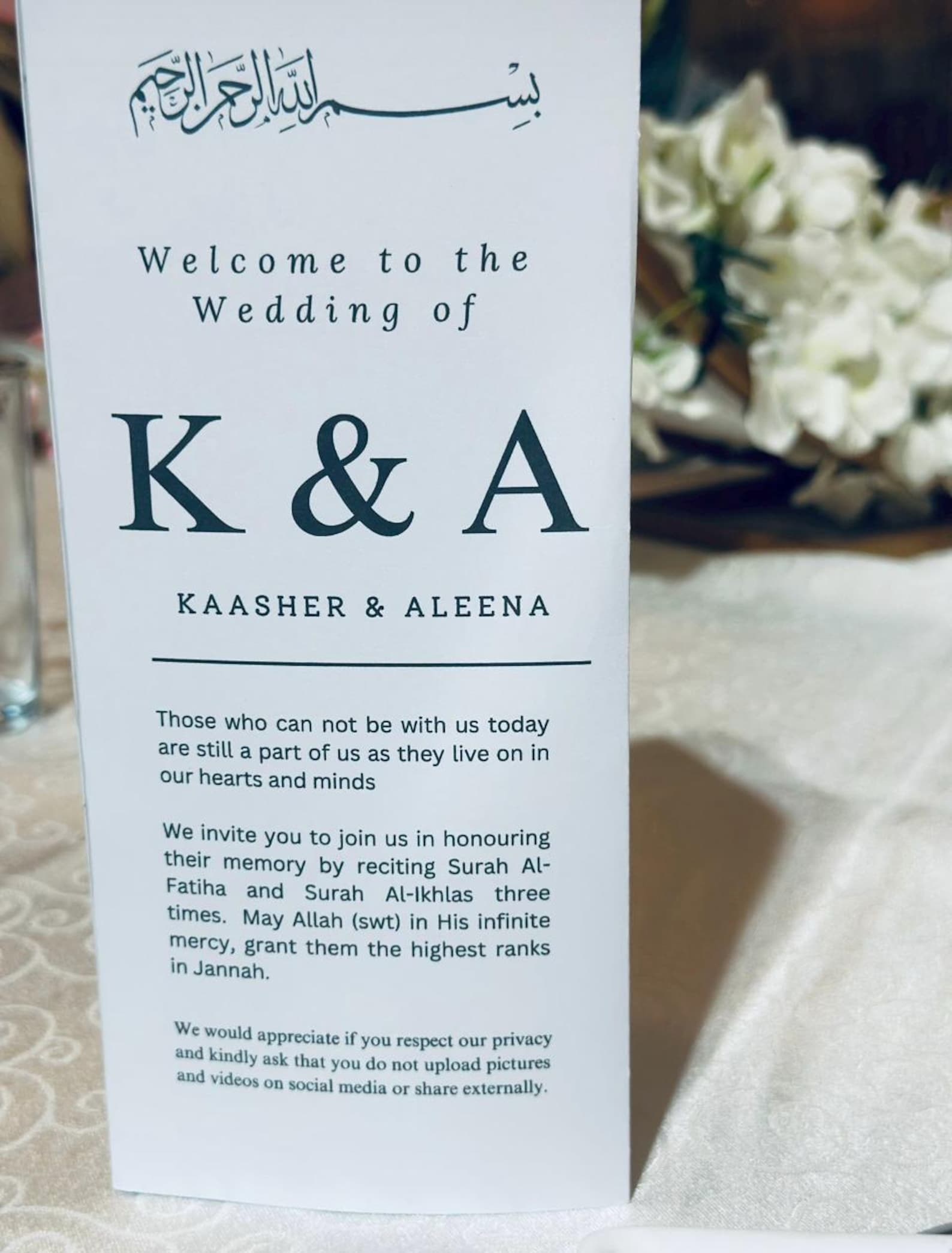 Islamic Wedding Table Numbers: Modern Trifold Design (digital Download ...