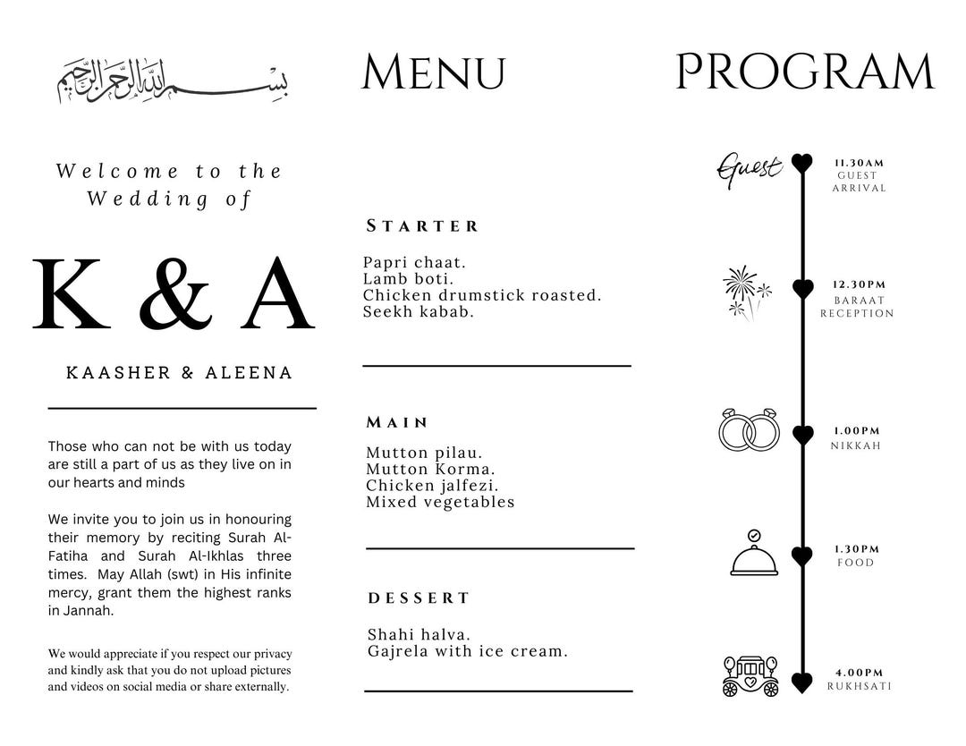 Islamic Wedding Table Numbers: Modern Trifold Design (digital Download ...