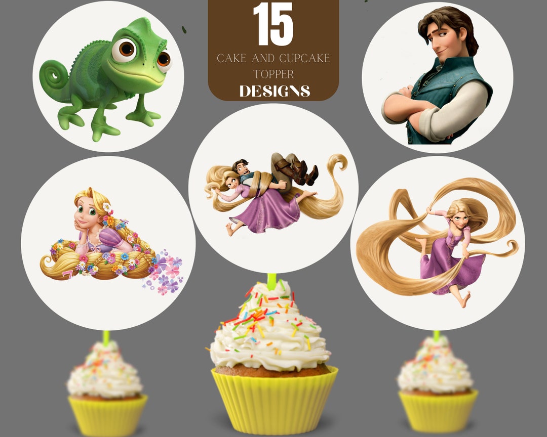 Tangled Rapunzel Cake Topper Png Clipart Bundle, Rapunzel Topper Pdf ...