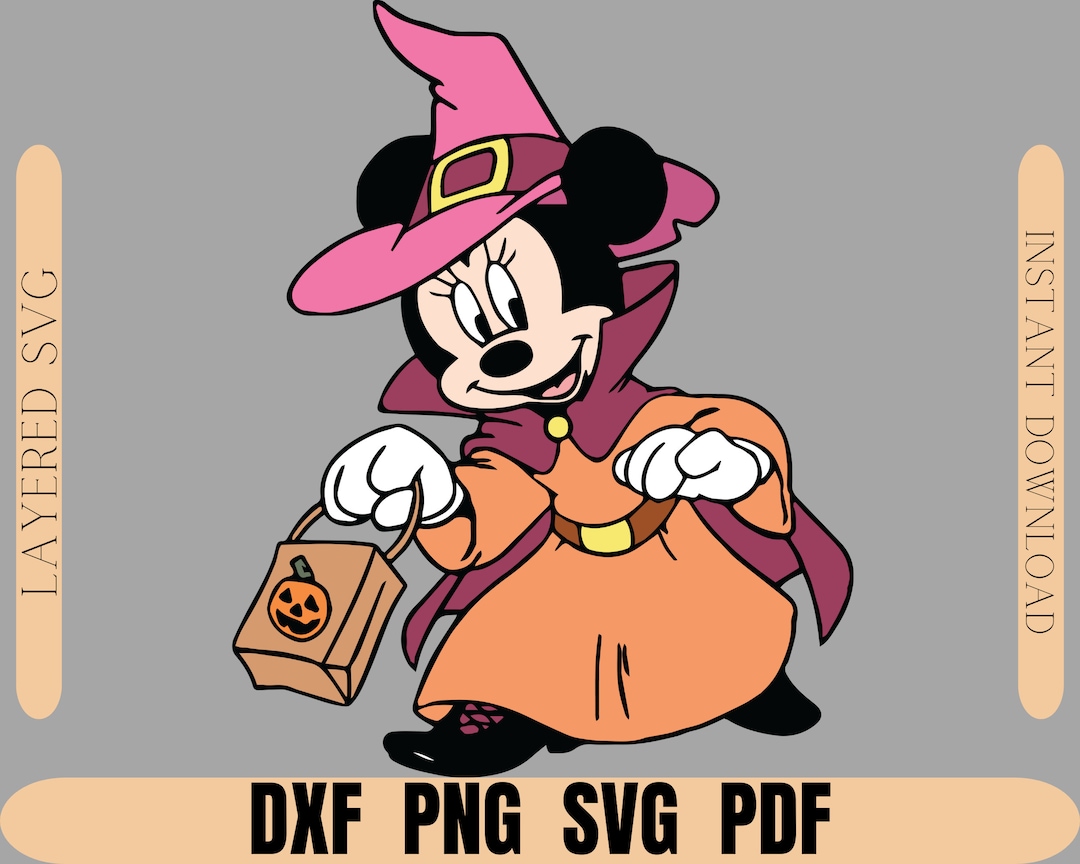 Halloween Minnie Mouse Clipart Set Minnie Layered Svg for - Etsy