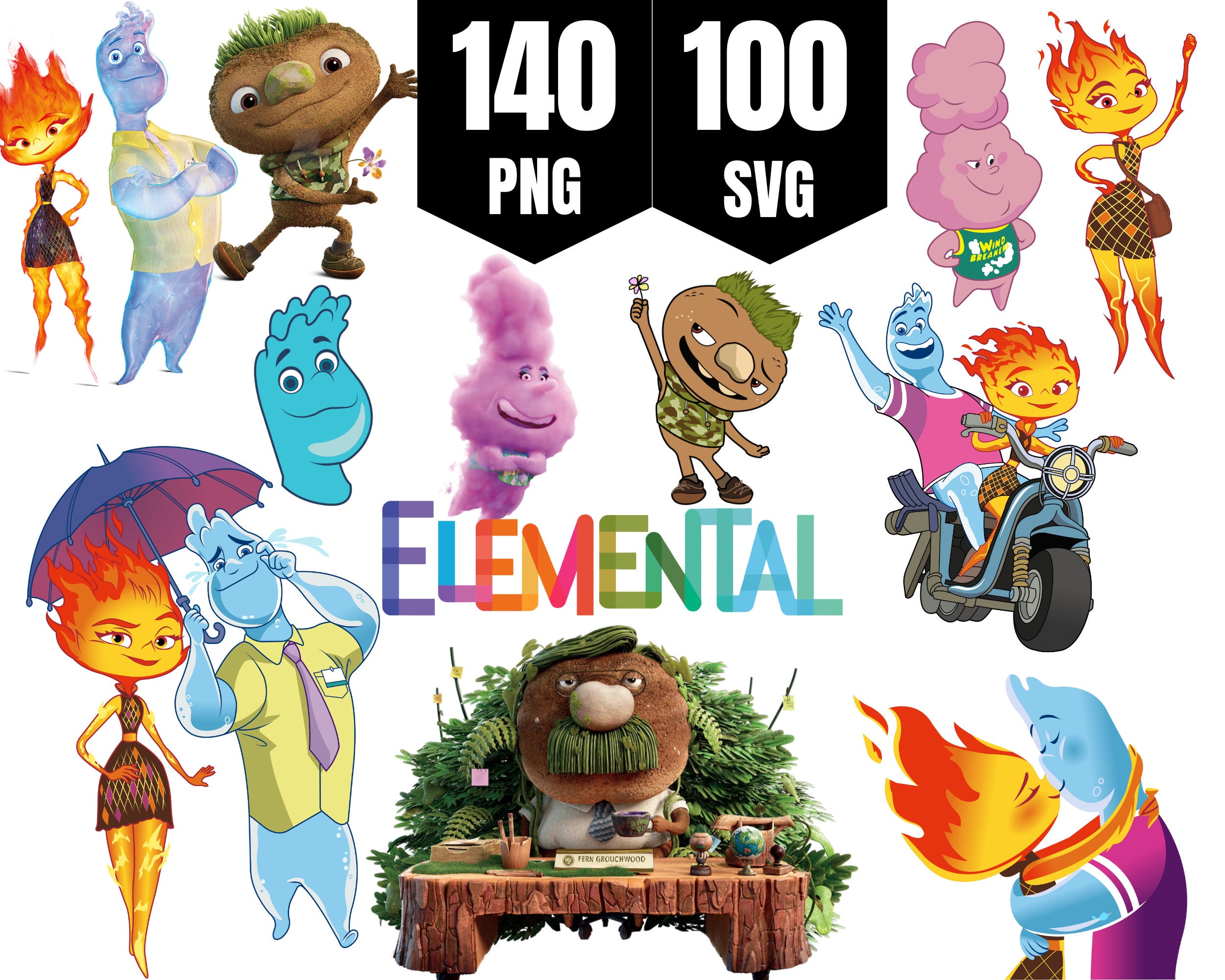 Elemental Characters Clipart: PNG SVG Bundle (digital Download) - Etsy