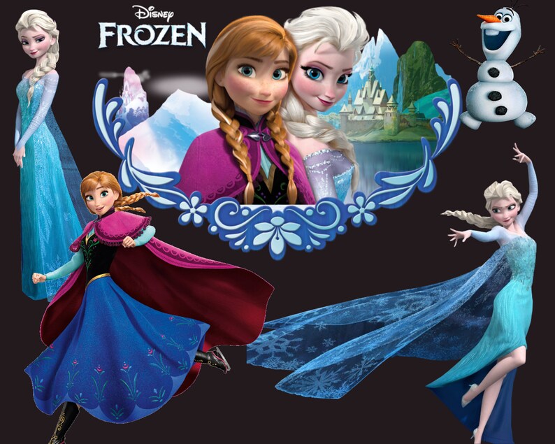 Frozen Clipart Mega Pack: Elsa, Anna, Olaf, Alphabet (PNG, SVG, PDF) - Etsy