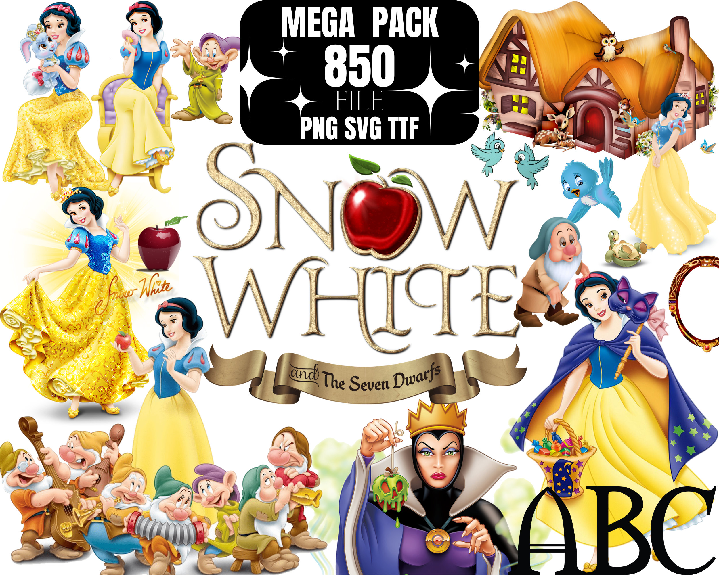 Snow White Svg Snow White Svg, Princess Svg, Cartoon Svg, Cricut File,