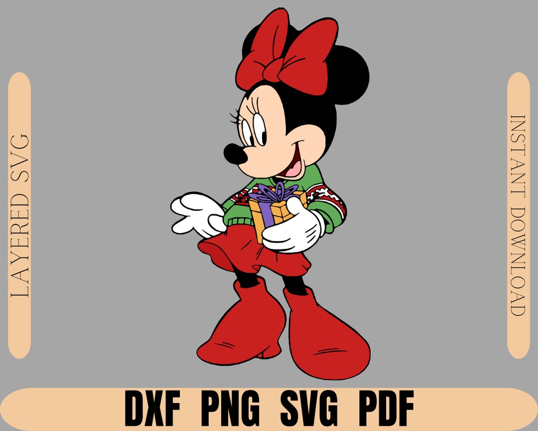 Christmas Santa Minnie Mouse Set, Layered Svg for Cricut Silhouette Etc ...