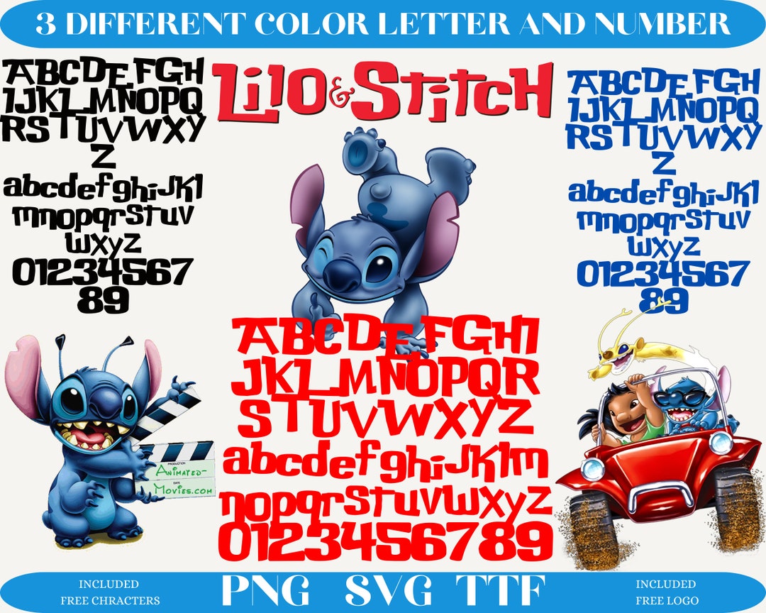 Lilo and Stitch Alphabet Font: PNG SVG TTF (digital Download) - Etsy