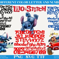 Lilo & Stitch Alphabet Font SVG PNG Lilo Stitch Letters, Numbers Kid's ...