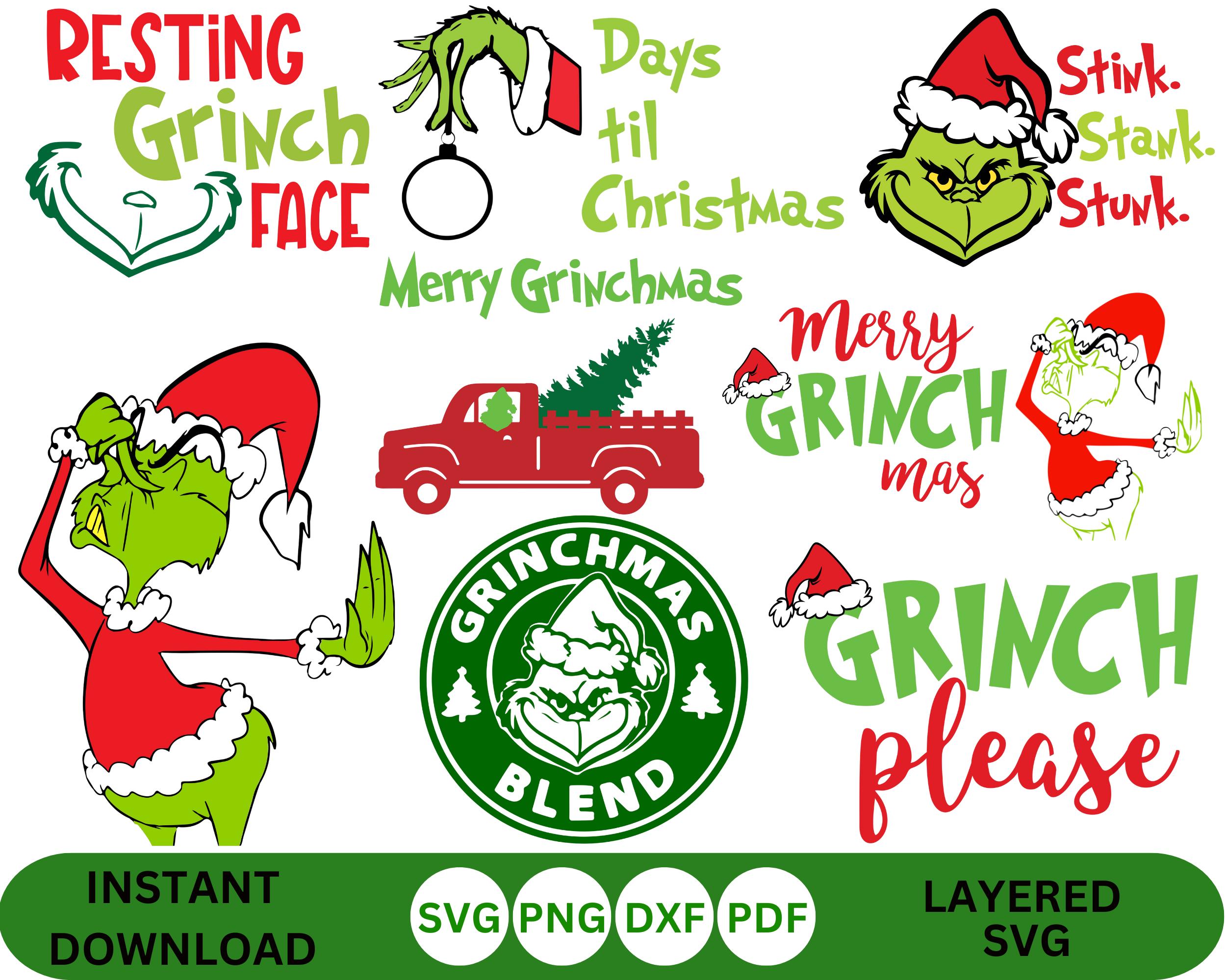 Grinch Christmas Design Bundle Png Svg Dxf Pdf | Funny Sarcastic ...